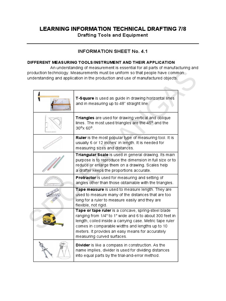 4 Is Final Learning Information Sheet in Technical Drafting w4 1 | PDF ...