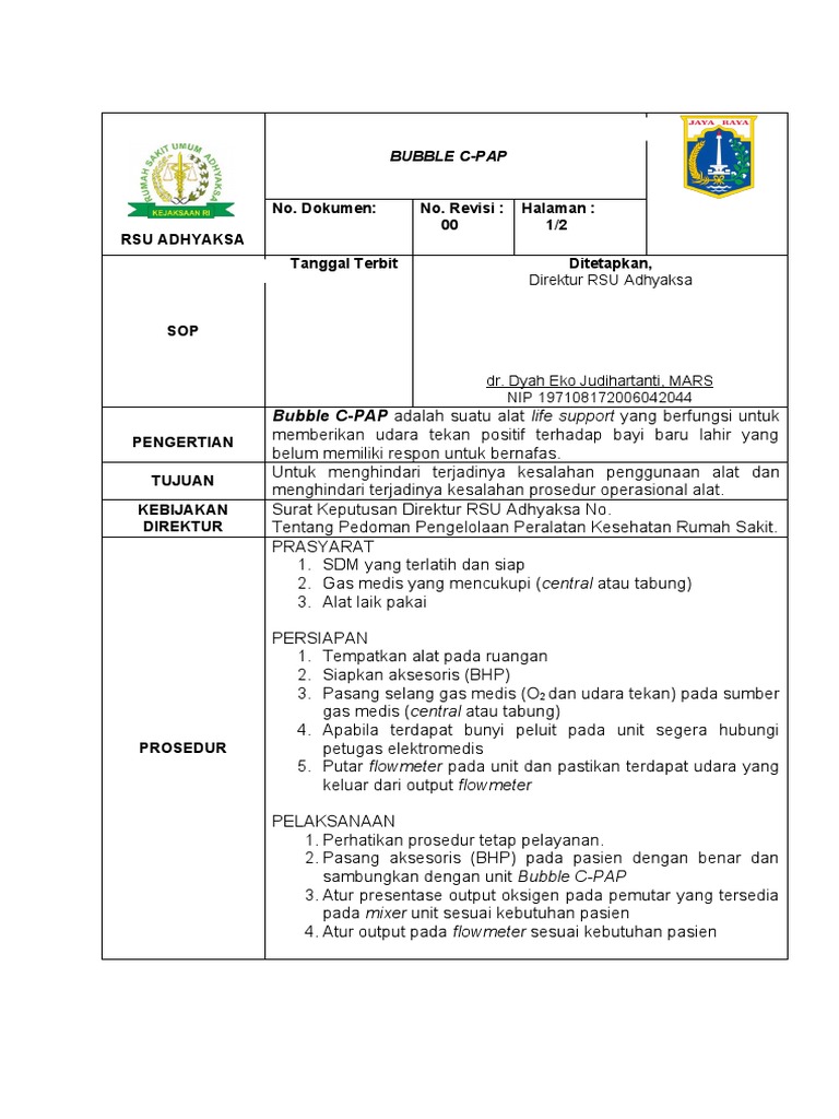 Penggunaan Alat Bubble C-PAP | PDF