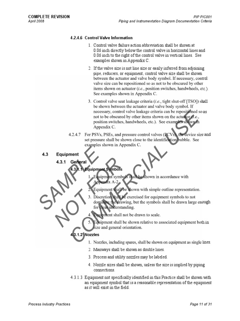 PIP PIC001 Documentation Criteria | PDF | Heat Exchanger | Valve