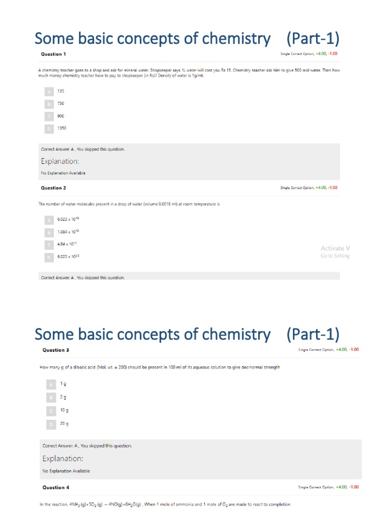 Some Basic Concepts of Chemistry (Part-1) | PDF
