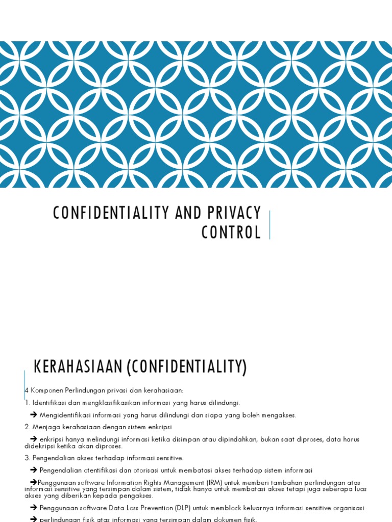Confidentiality and Privacy Control | PDF