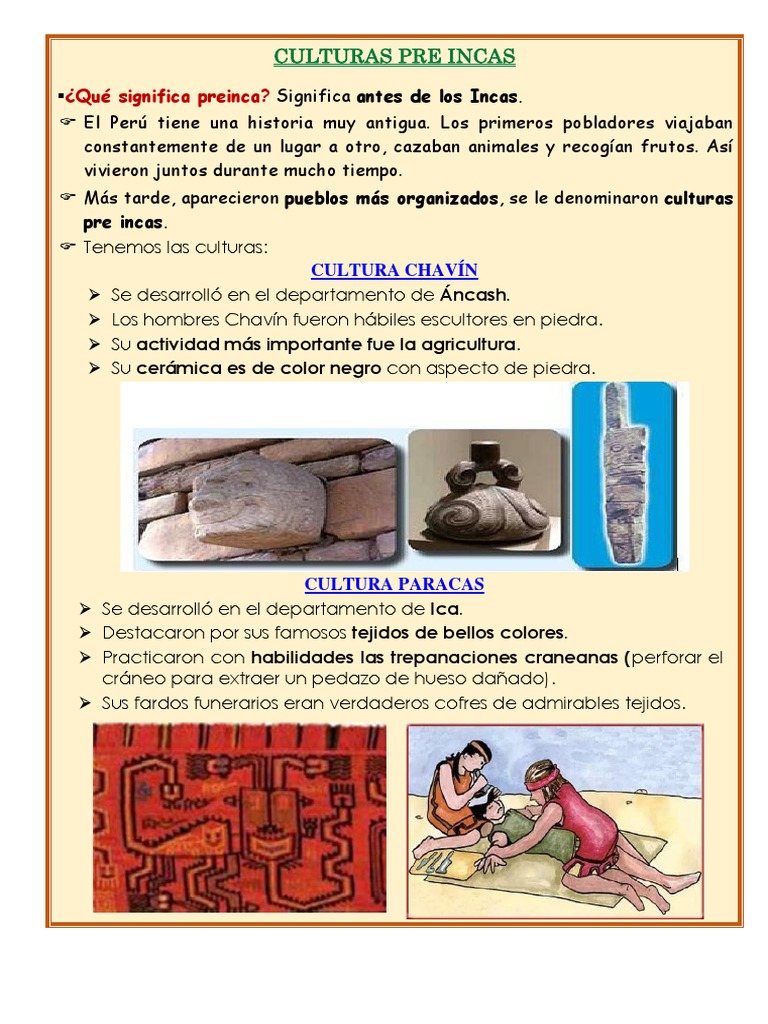 Culturas Pre Incas 14 Jul.-Ps. | PDF