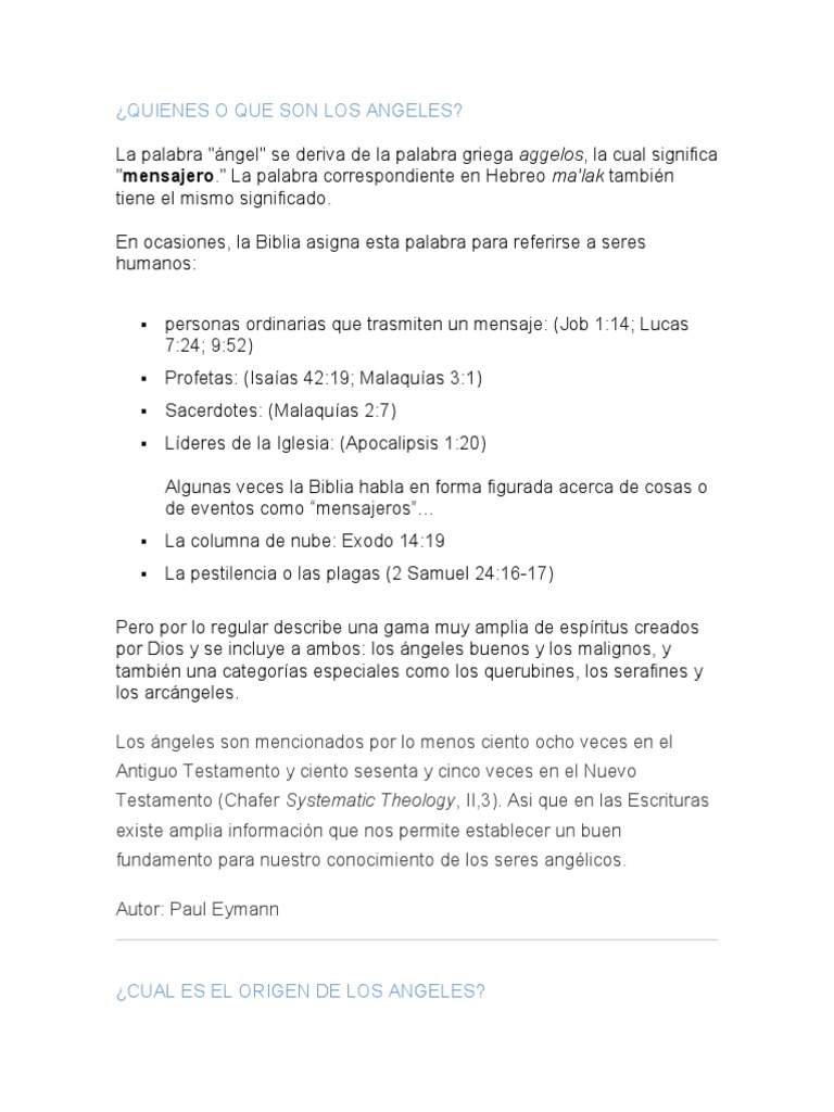 Angeles | PDF | Ángel | Biblia