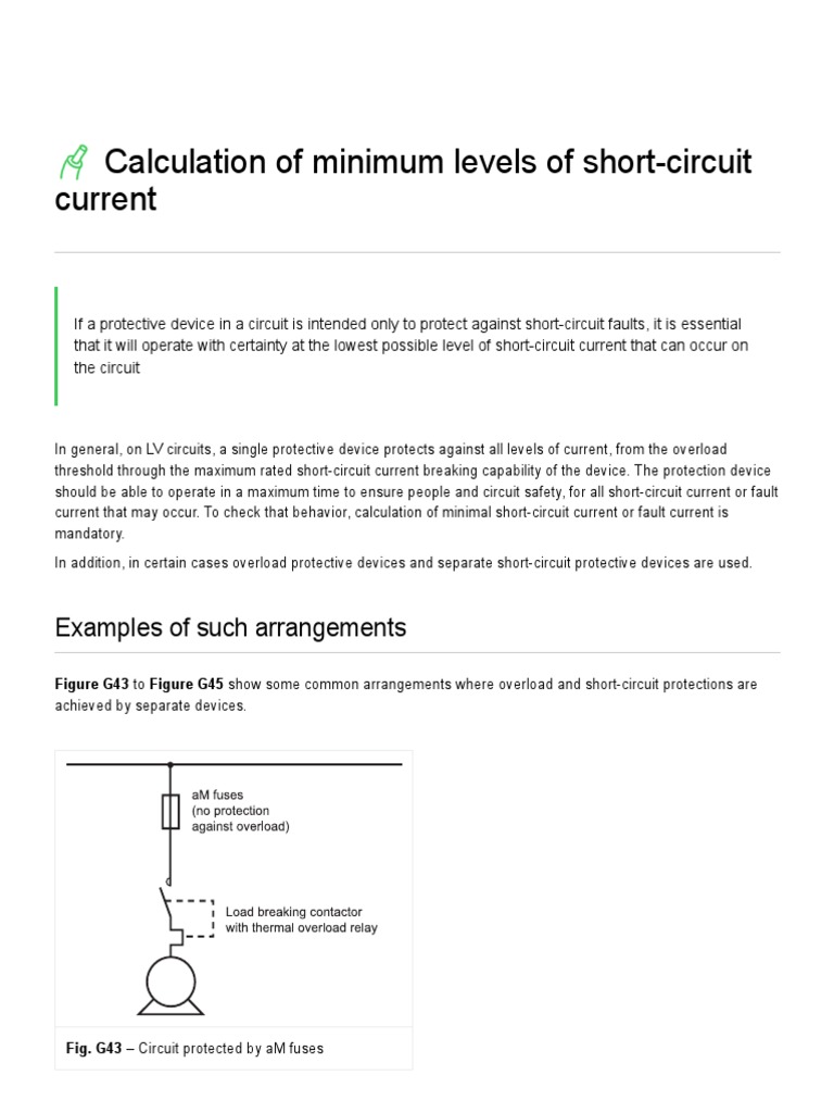 Minimum Short Circuit Current Calculation | PDF | Fuse (Electrical) | Relay