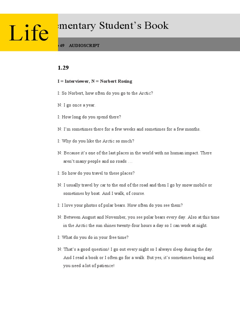 Life Life: Elementary Student's Book | PDF