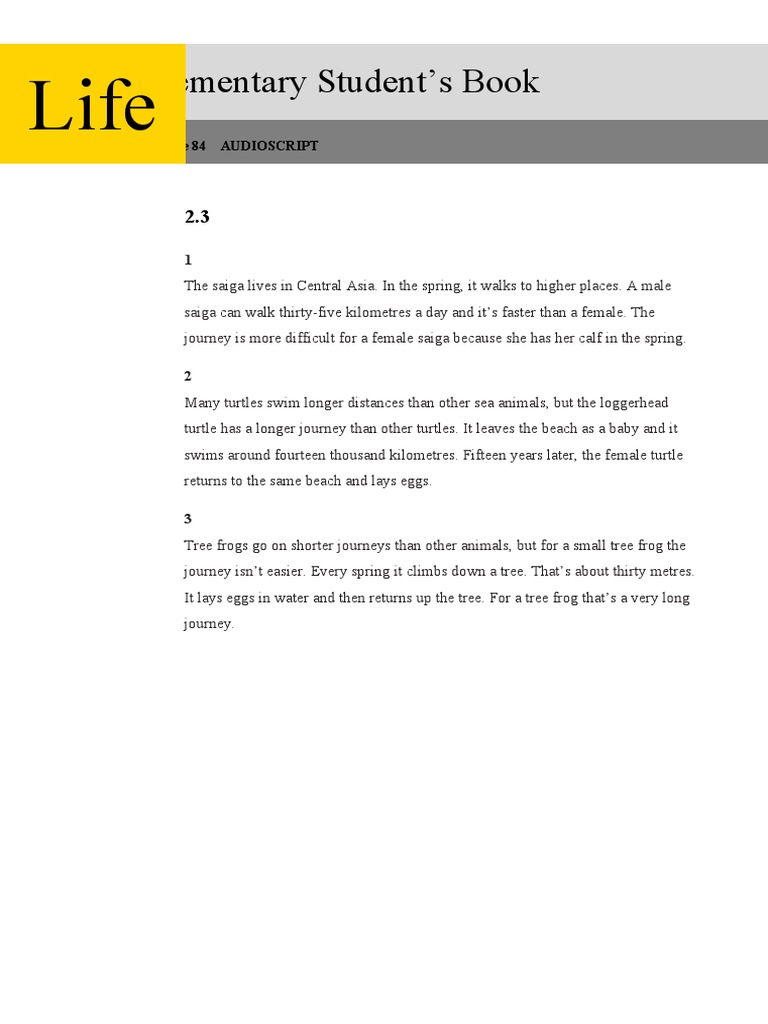 Life Life: Elementary Student's Book | PDF