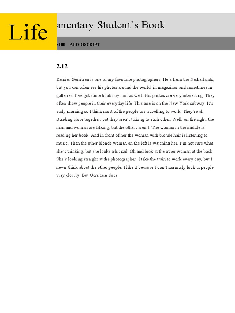 Life Life: Elementary Student's Book | PDF