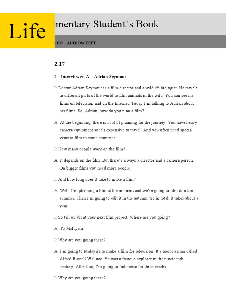 Life Life: Elementary Student's Book | PDF