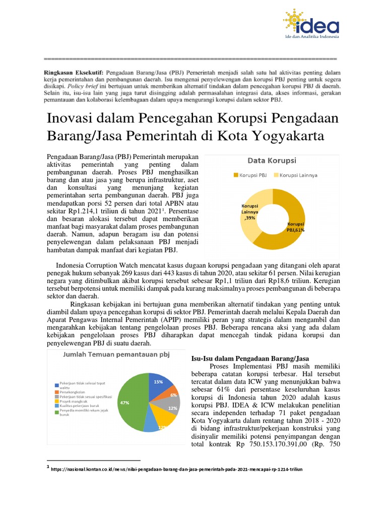 Inovasi Dalam Pencegahan Korupsi Pengadaan Barang Jasa | PDF