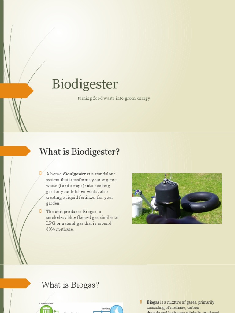 Biodigester: Turning Food Waste Into Green Energy | PDF | Anaerobic ...