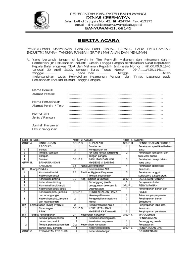Berita Acara Pirt | PDF
