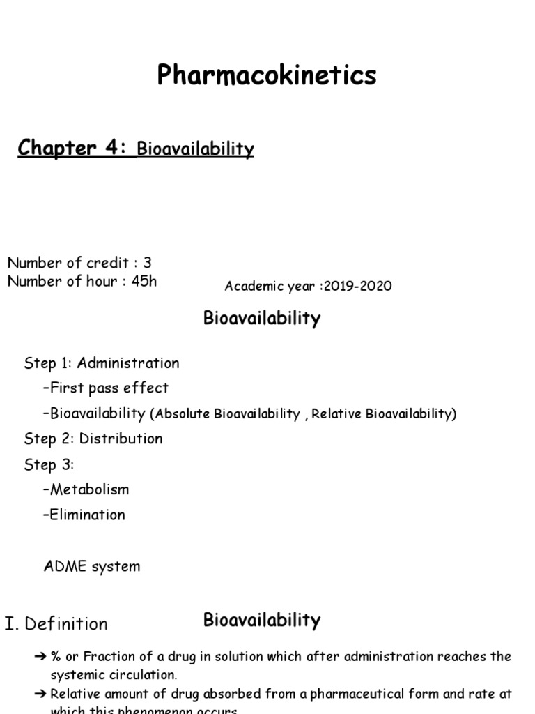 Bioavaibility | PDF | Bioavailability | Pharmacology