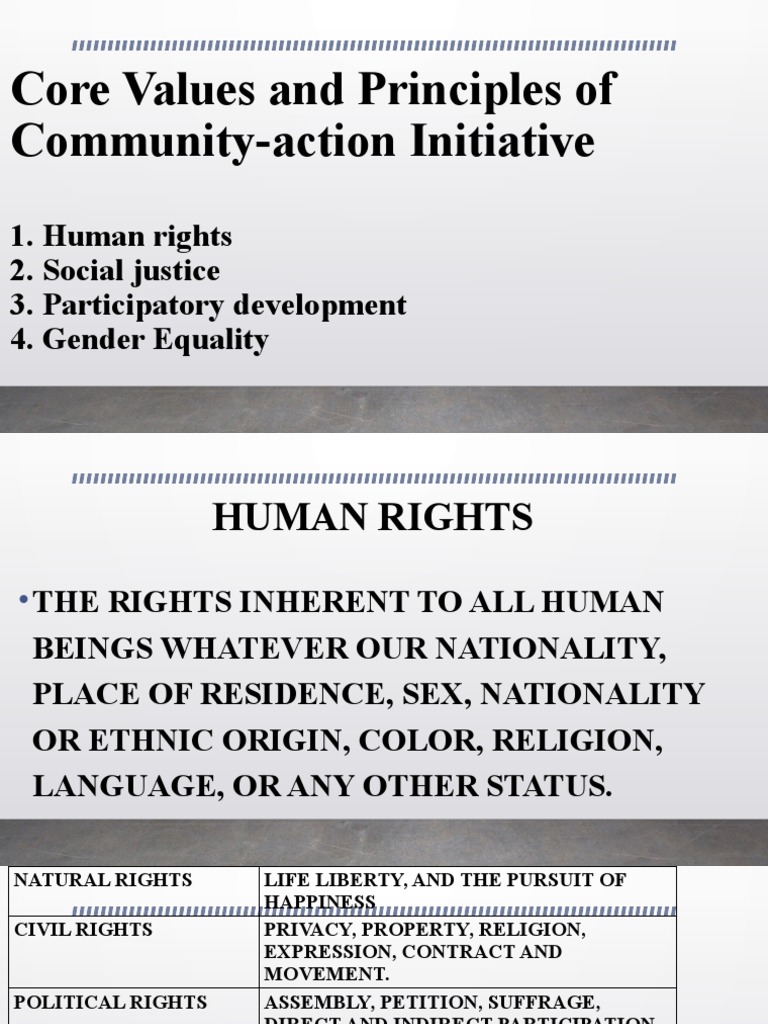 Core Values and Principles of Community-Action Initiative | PDF | Justice | Crime & Violence