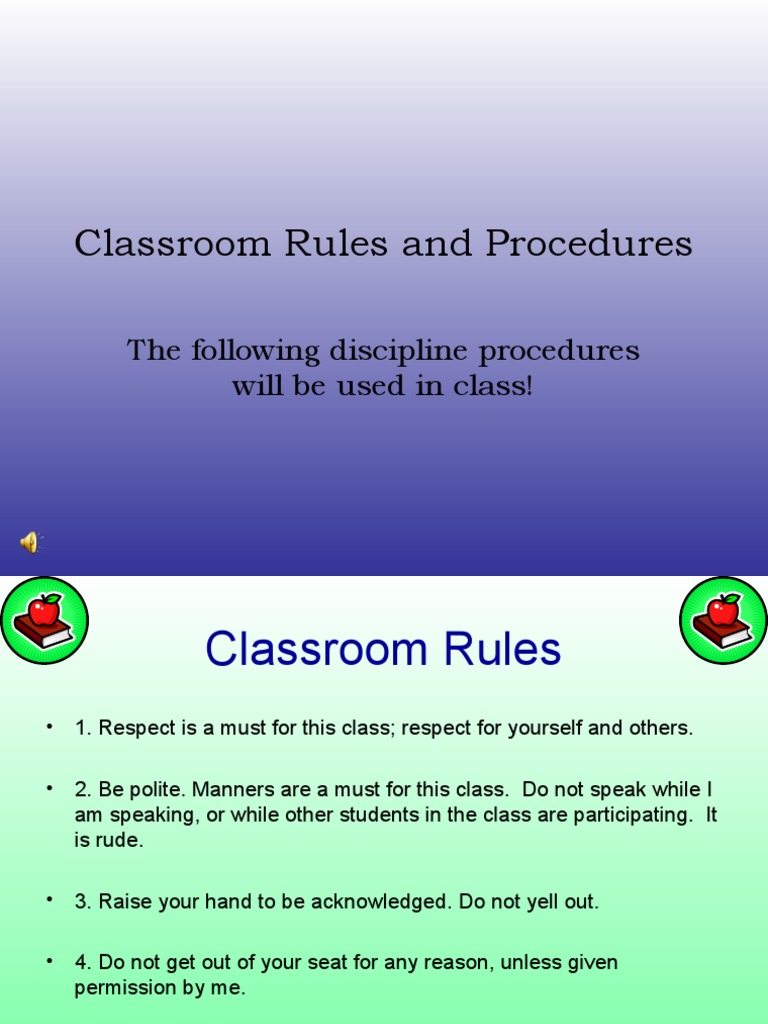 Classroom Rules and Procedures | PDF | Classroom | Behavior Modification