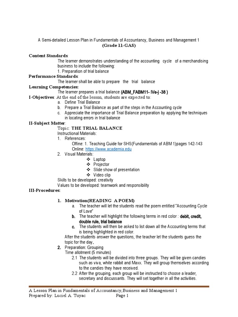 (Grade 11-GAS) Content Standards | PDF | Debits And Credits | Accounting