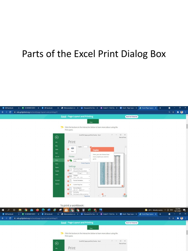 Parts of The Print Dialog Box | PDF Parts of The Print Dialog Box | PDF