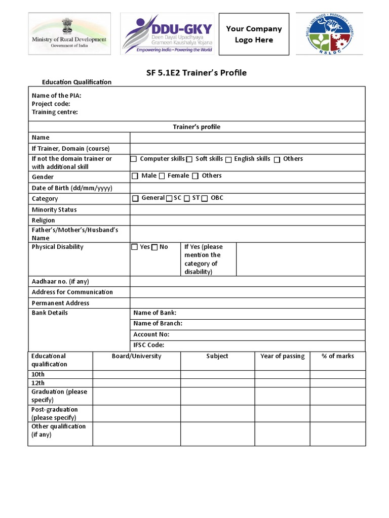 SF 5.1E2 Trainer' S Profile | PDF