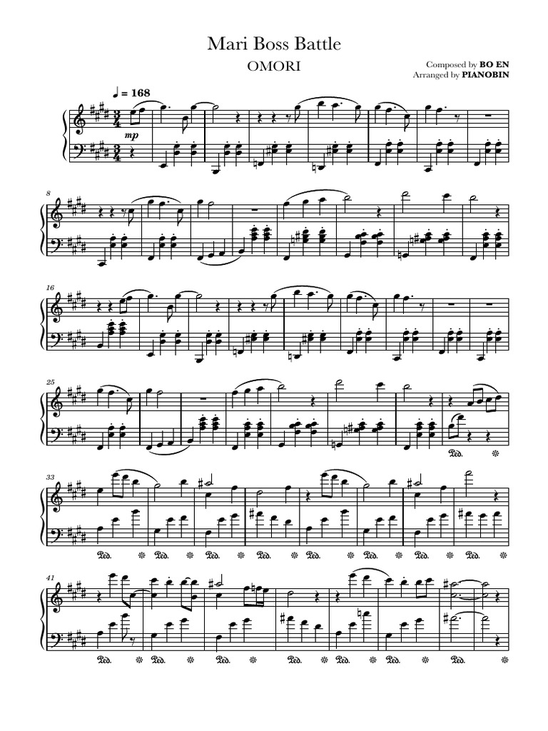 Mari Boss Battle Sheet Music by PianoBin | PDF