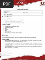 Visual Arts Lesson Plan - Grade 5 ACTs | PDF | Lesson Plan | Design