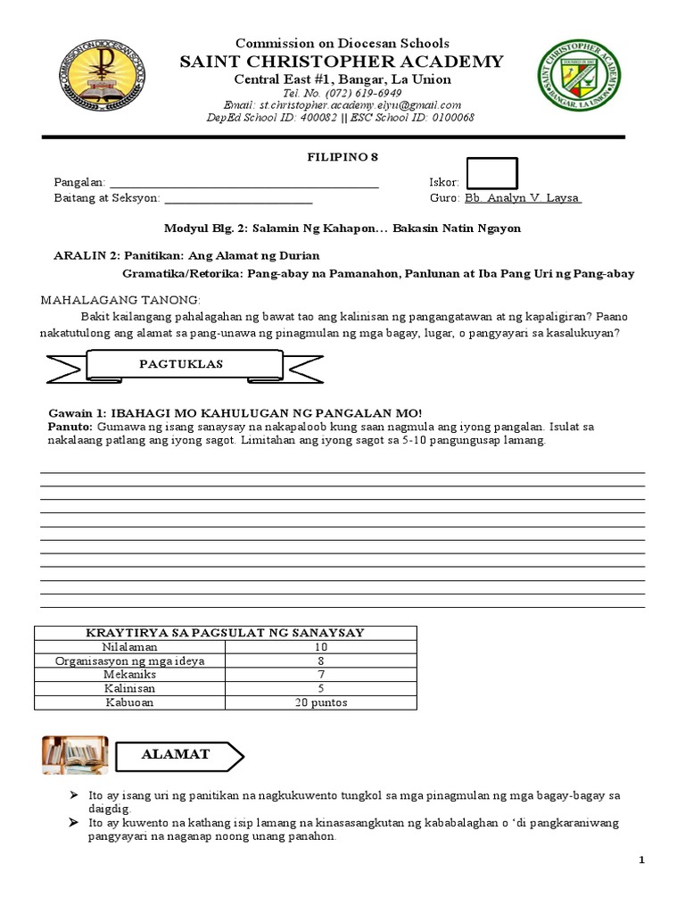 Fil 8 Modyul 2 | PDF