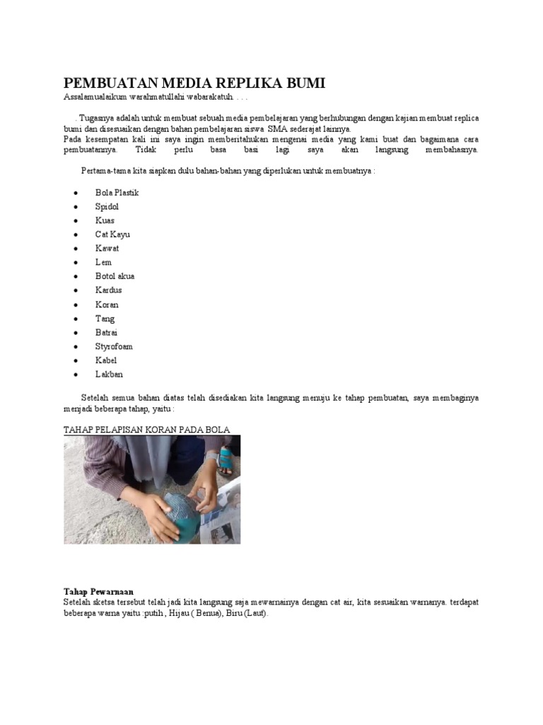 Pembuatan Media Replika Bumi | PDF