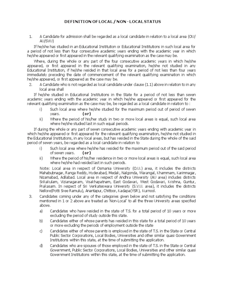 Understanding Local/Non-Local Status | PDF | Government