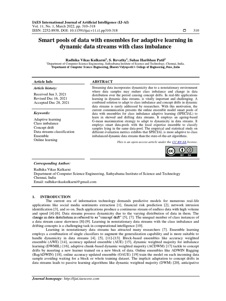 Smart Pools of Data With Ensembles For Adaptive Learning in Dynamic Data Streams With Class ...