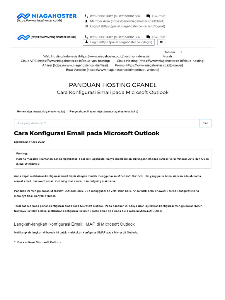 Cara Konfigurasi Email Pada Microsoft Outlook | PDF | Komputer