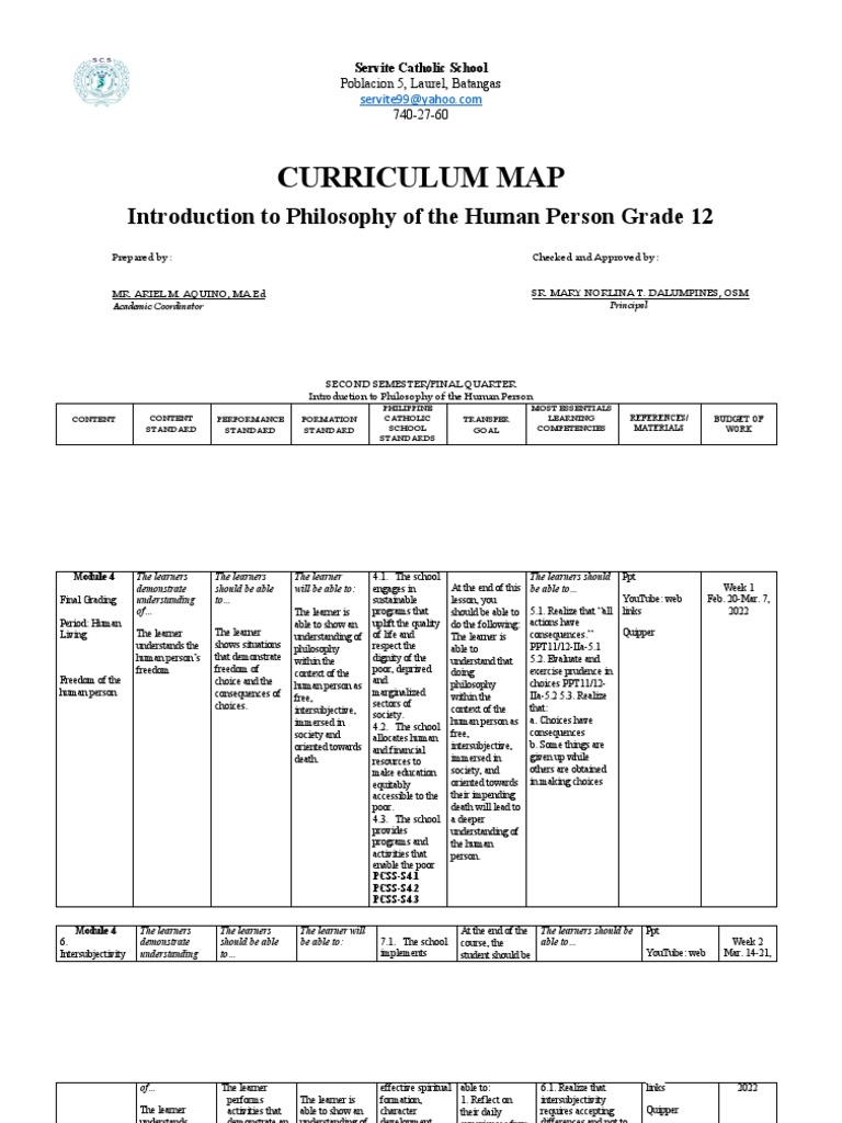 Curriculum Map in Introduction To The World Religion | PDF | Learning ...