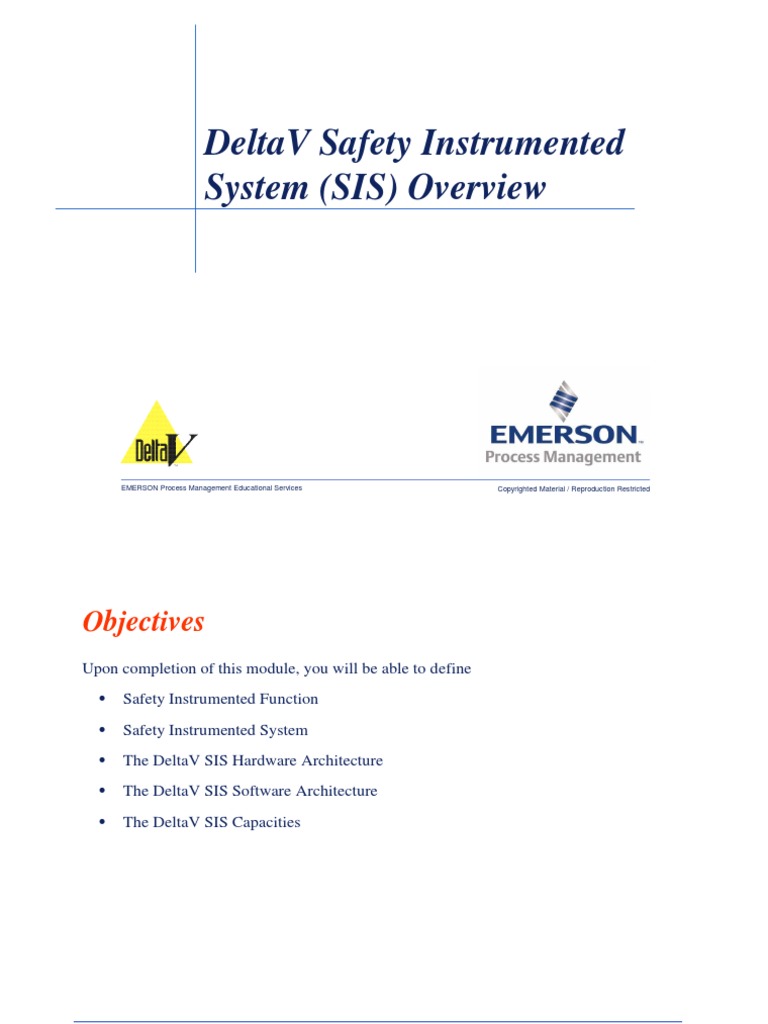 7305-01 DeltaV Safety Instrumented System (SIS) Overview | PDF ...