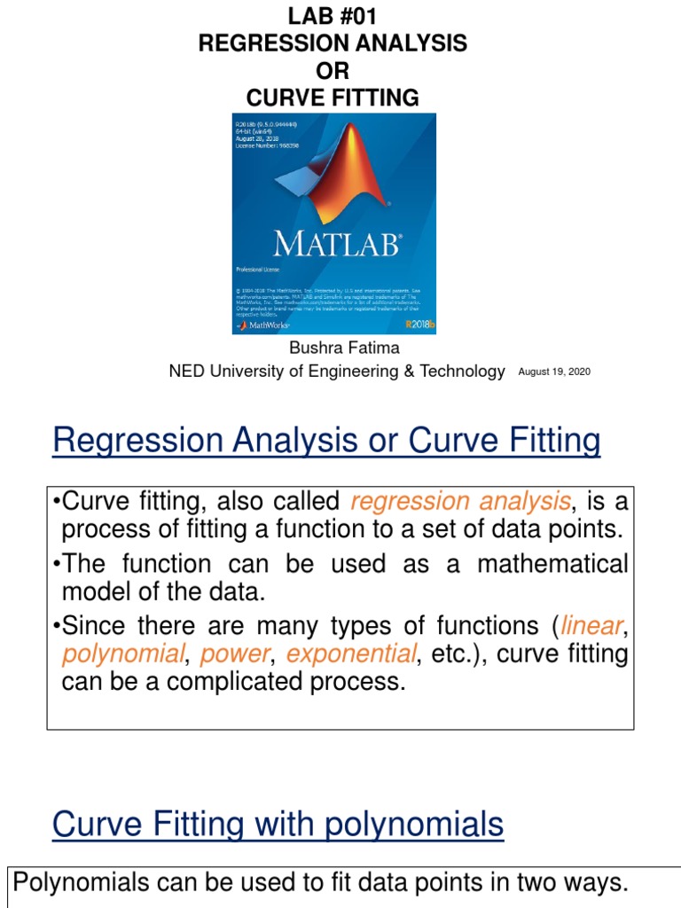 Curve Fitting Lab Exploring Regression Analysis Techniques To Model Experimental Data Pdf