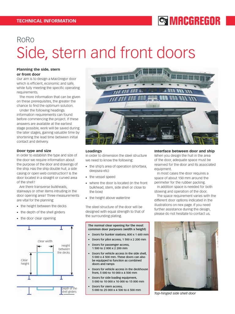 Macgregor Roro Door Arrangements | PDF | Door | Marine Propulsion