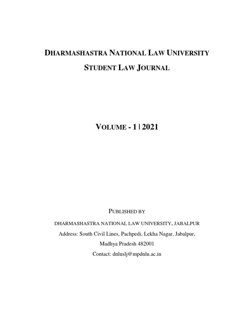 Dnlu Student Law Journal Volume 1 2021 | PDF | Taxes | Tax Treaty