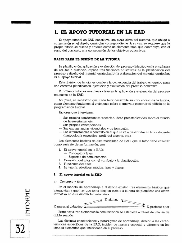 El Apoyo Tutorial en La Ead: A) Concepto y Fines | Descargar gratis PDF ...