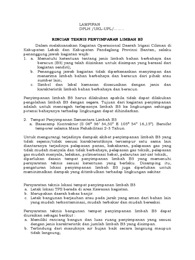 Contoh Rincian Teknis LB3 | PDF