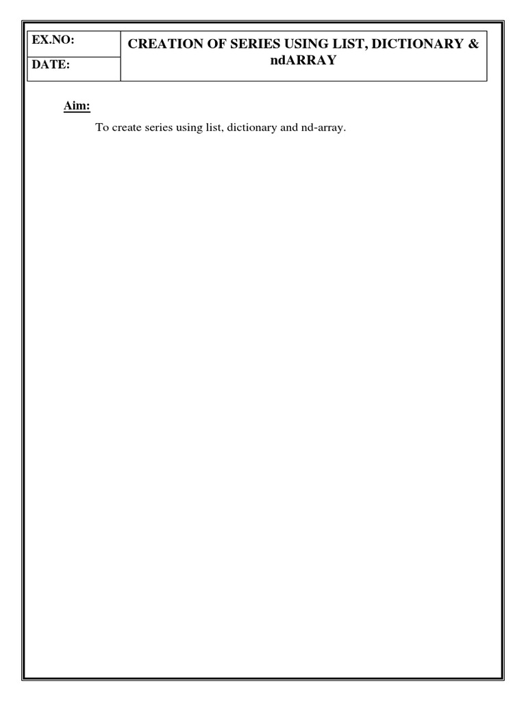 Creation of Series Using List, Dictionary & Ndarray | PDF | Loans | Interest