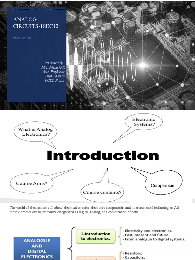 Analog CIRCUITS-18EC42: Presented By: Mrs. Nisha G R Asst. Professor Dept. of ECE VCET, Puttur ...