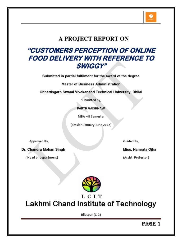 Project-report-on-Swiggy PARTH FINAL | PDF | Sampling (Statistics ... Project-report-on-Swiggy PARTH FINAL | PDF | Sampling (Statistics ...
