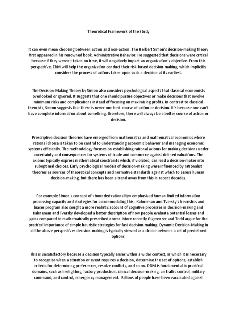 Theoretical Framework of The Study-Research | PDF | Decision Theory ...