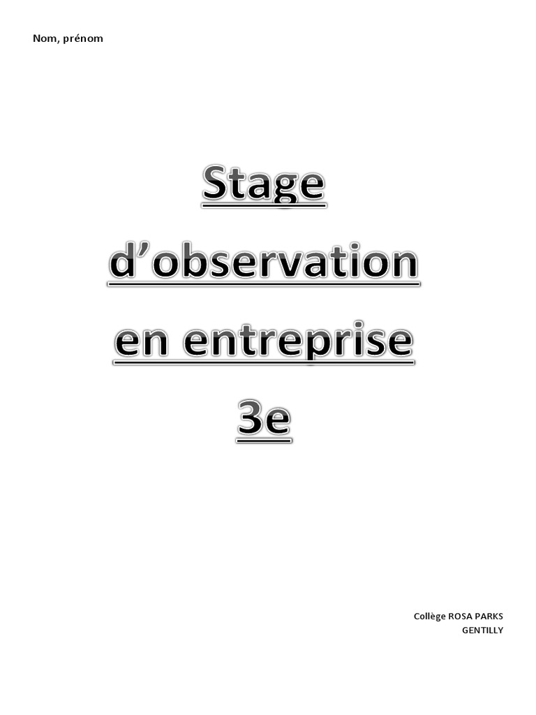 Modele Rapport de Stage | PDF | Impression