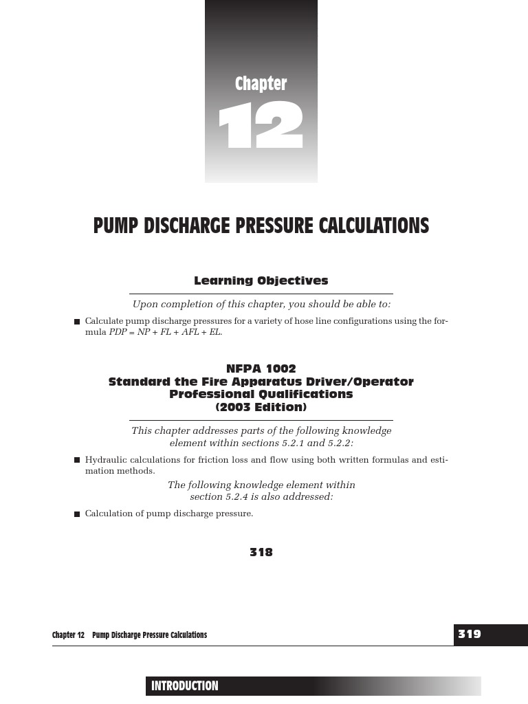 Pump Discharge Pressure Calculations | PDF | Fire Engine | Nozzle