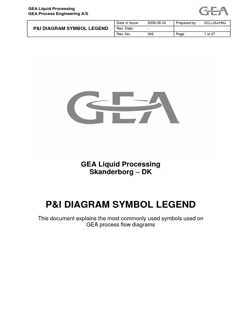 GEA P&I Diagram Symbol Legend | PDF | Valve | Pump