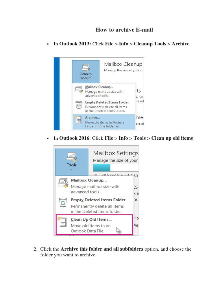 12.how To Archive E-Mail On Outlook | PDF | Career & Growth | Computers