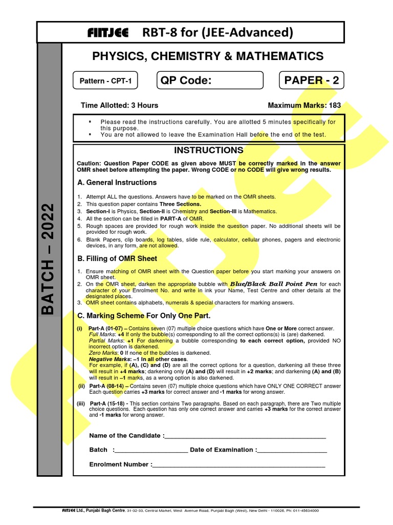 RBT-8_Paper-2 | PDF | Triangle | Chemistry