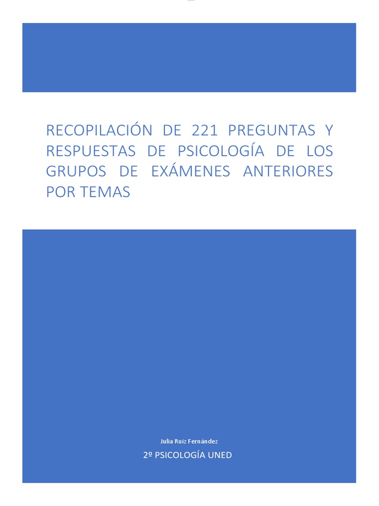 Recopilación de 221 Preguntas y Respuestas de Exámenes Anteriores Por Temas | PDF | Liderazgo ...