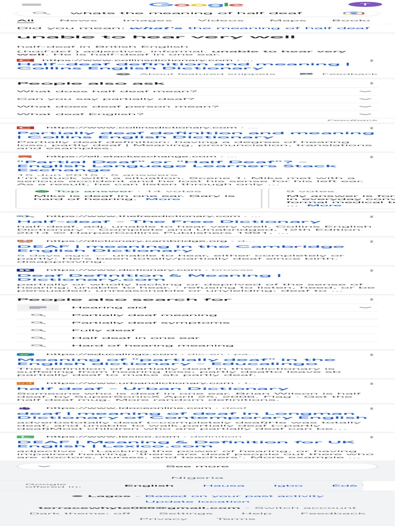 Whats The Meaning of Half Deaf - Google Search | Download Free PDF ...