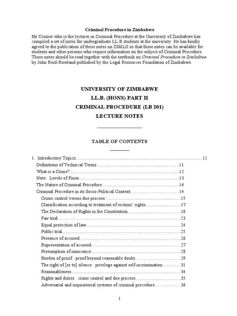 criminal-procedure-lecture-notes | PDF | Bail | Remand (Detention)