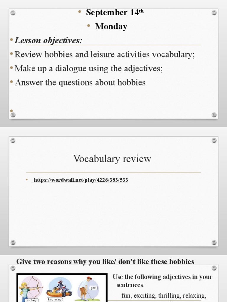 Lesson 7-8. Hobbies. | PDF | Hobbies