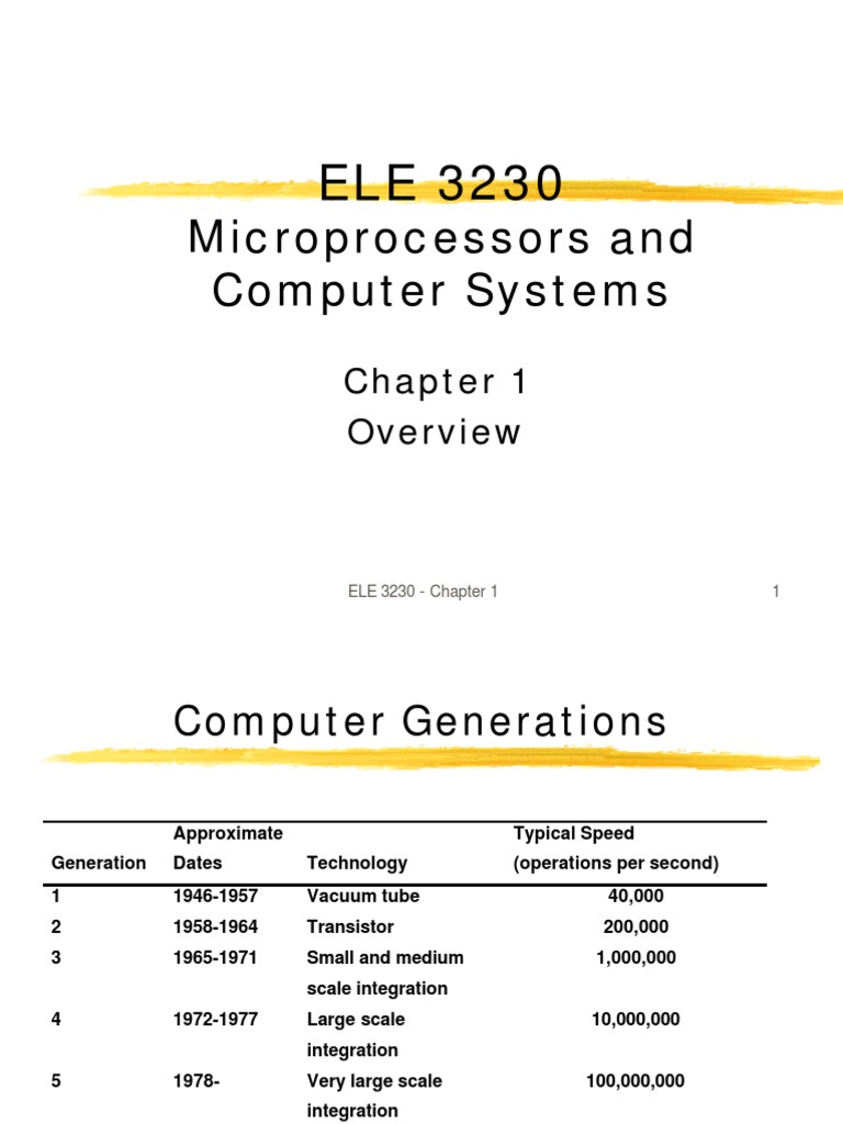 ELE 3230 Microprocessors Chapter 1 Overview | PDF | Integrated Circuit ...