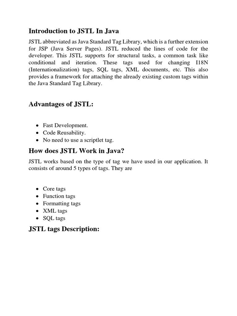 JSTL 1 | PDF | Computing | Software Engineering